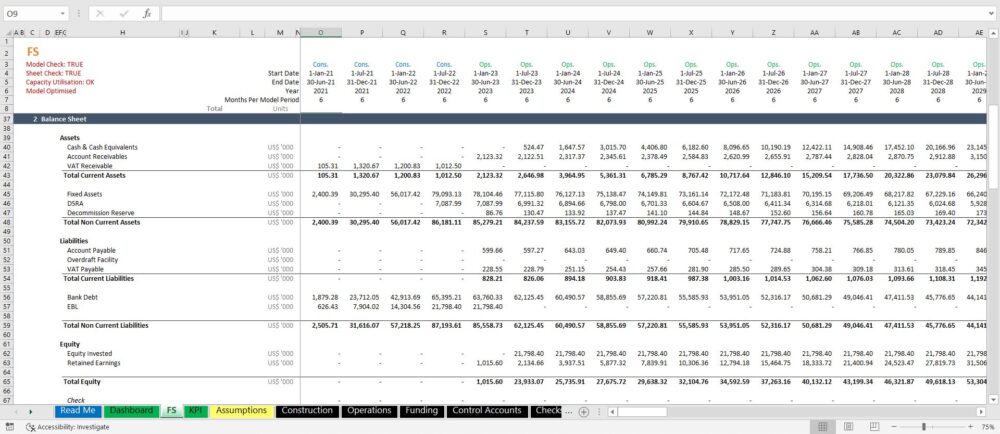 Wind Farm - 3 Statements Financial Model with Flexible Timeline, NPV ...